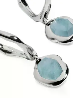 Monica Vinader Odyssey Gemstone Huggie Earrings - Silver
