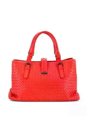 Bottega Veneta Roma Bag Intrecciato Nappa Medium Tote Bag - Red