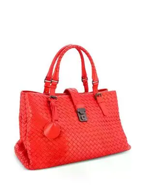 Bottega Veneta Roma Bag Intrecciato Nappa Medium Tote Bag - Red