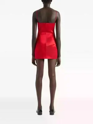 Givenchy Sliced Mini Dress In Satin - Red