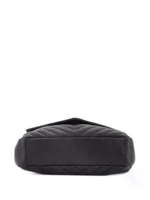 Saint Laurent Classic Monogram College Bag Matelasse Chevron Leather Medium Crossbody Bag - Black