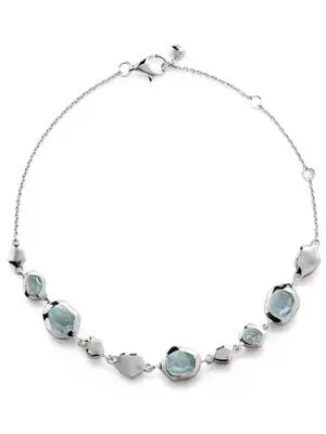 Monica Vinader Odyssey Aquamarine Pebbled Chain Bracelet - Silver