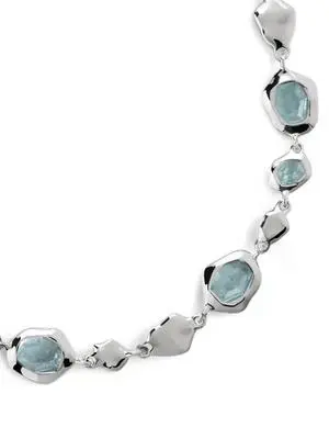 Monica Vinader Odyssey Aquamarine Pebbled Chain Bracelet