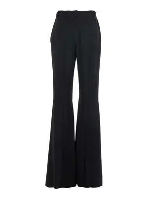 Balenciaga Black Pants With Belt Loops And Flared Leg In Viscose - Multicolor