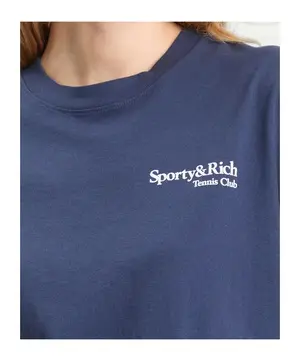 SPORTY  RICH Sporty Rich Logo Printed Crewneck T-shirt