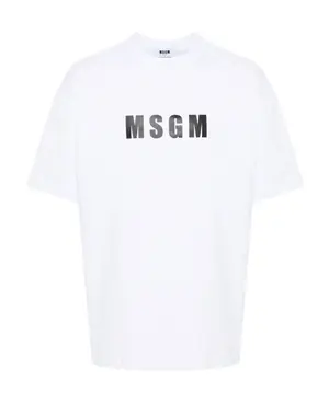 MSGM Logo-print Cotton T-shirt - White