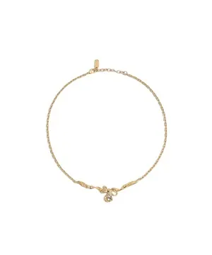 Dior Twisted Bow Necklace - Yellow