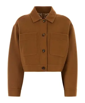 Max Mara Logo Jacquard Reversible Jacket - Cuoio