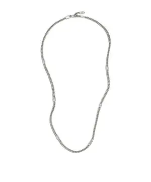 Dior Cd Icon Thin Chain Link Necklace - Silver