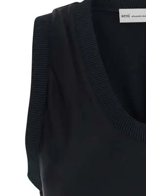 AMI Paris Maxi Tank Dress With Ribbed Details - Multicolor