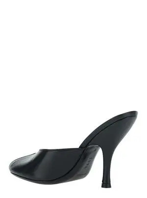 JUDE Date' Black Heeled Sandals With Cut-out Toe In Leather For - Multicolor