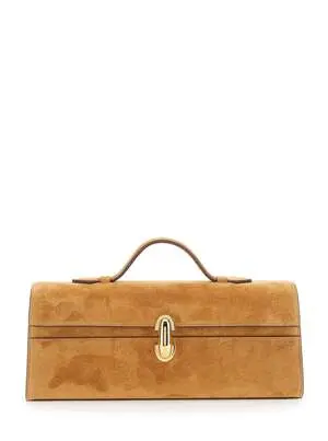 Savette Symmetry' Slim Handbag With Top Handle And Turnlock Closure In Suede For - Brown