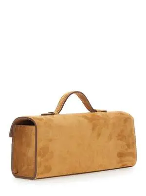 Savette Symmetry' Slim Handbag With Top Handle And Turnlock Closure In Suede For - Brown
