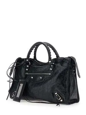 Balenciaga Le City Bag' Medium Handbag With Adjustable And Removable Shoulder Strap And Removable Mirror In Leather For - Black