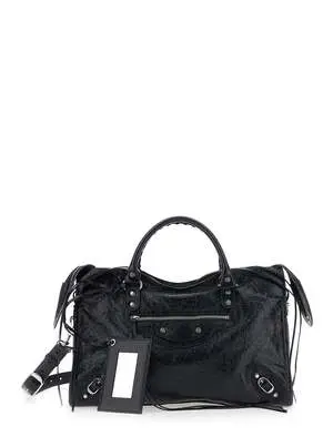 Balenciaga Le City Bag' Medium Handbag With Adjustable And Removable Shoulder Strap And Removable Mirror In Leather For - Black
