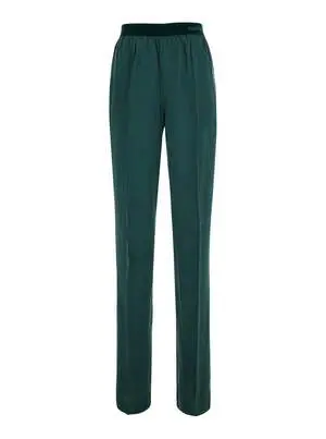 TOM FORD Pants With Elasticated Waist With Logo Lettering In Silk For - Green
