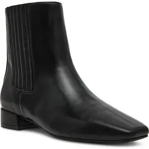 Anne Klein Raspey Faux Leather Chelsea Bootie - Black Smooth