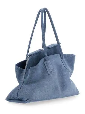 Attico La Passeggiata' Blue Medium Shoulder Bag With Two Top Handles In Denim For - Multicolor