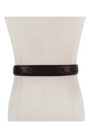 Kurt Geiger Kensington Quilted Leather Belt - Dark Chocolate