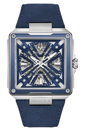 Bulova Marc Anthony Series X Automatic Leather Watch - Blue
