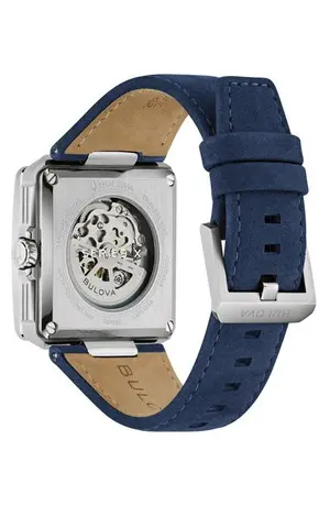 Bulova Marc Anthony Series X Automatic Leather Watch - Blue