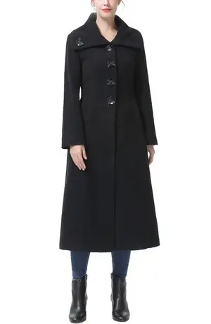 KIMI + KAI Kaeli Wool Blend Maxi Coat - Black