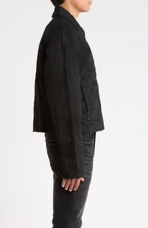 PURPLE BRAND Raw Denim Zip Jacket