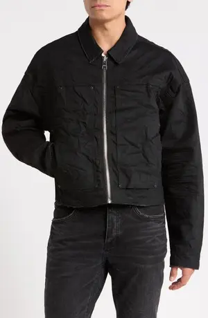 PURPLE BRAND Raw Denim Zip Jacket