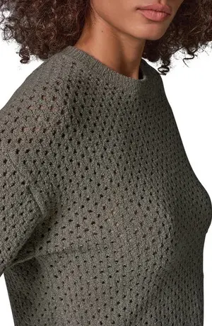 Donna Karan New York Open Stitch Crewneck Sweater