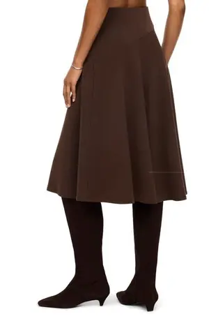Spanx Draped High Waist Midi Skirt - Umber Root