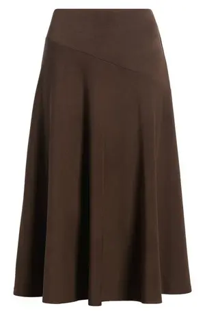 Spanx Draped High Waist Midi Skirt - Umber Root