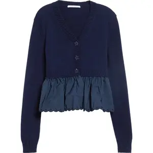 Cecilie Bahnsen Peplum Recycled Cashmere Blend Cardigan