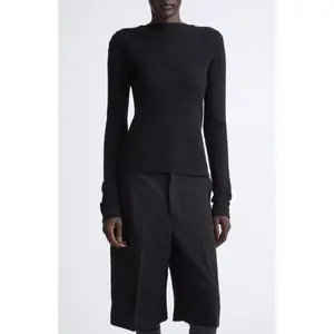 Rick Owens Cashmere Blend Boatneck Sweater - Black