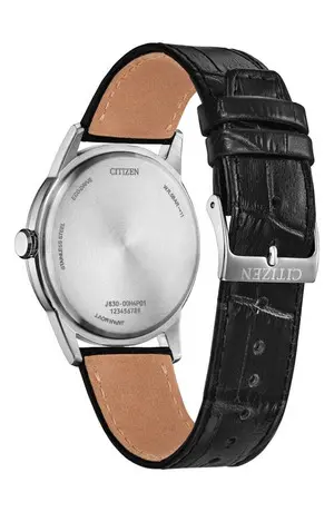 Citizen Rolan Eco-drive Leather Strap Watch - Black