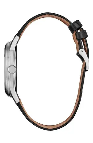 Citizen Rolan Eco-drive Leather Strap Watch - Black