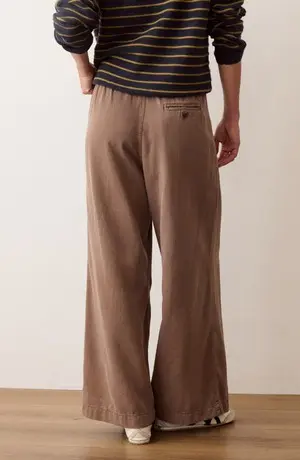 Marine Layer Allison Pleated Wide Leg Trousers - Java