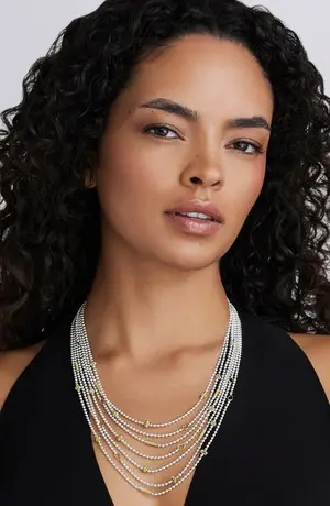 Lagos Caviar Icon Elements 18-inch 5-strand Necklace - Silver