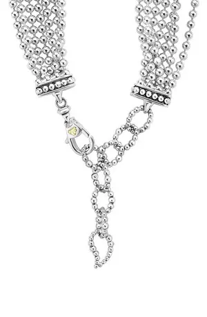 Lagos Caviar Icon Elements 18-inch 5-strand Necklace - Silver