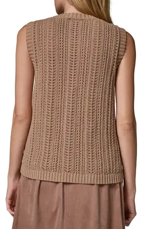 Donna Karan New York Pointelle Stitch Sweater Vest