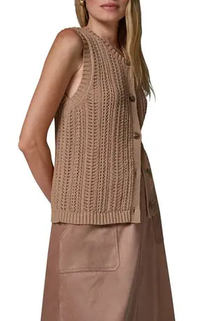 Donna Karan New York Pointelle Stitch Sweater Vest