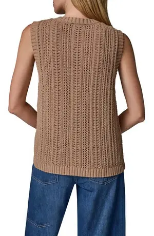 Donna Karan New York Pointelle Stitch Sweater Vest