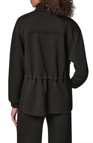 Donna Karan New York Jet Setter Mock Neck Shirtjacket - Black