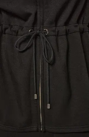 Donna Karan New York Jet Setter Mock Neck Shirtjacket - Black