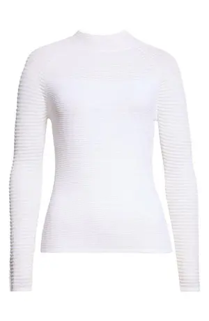 Lafayette 148 New York Textured Stripe Merino Wool Sweater