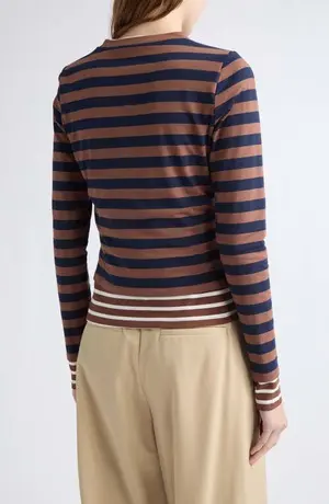 Monse Asymmetric Twisted Striped T-shirt
