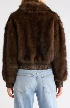 WAYF Nathalie Faux Fur Jacket - Brown