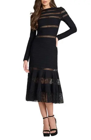 Tadashi Shoji Pintuck Flare Midi Dress