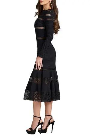 Tadashi Shoji Pintuck Flare Midi Dress