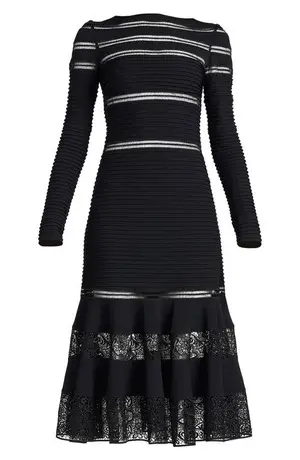 Tadashi Shoji Pintuck Flare Midi Dress