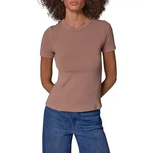 Donna Karan New York Rib Crewneck Tee - Camel